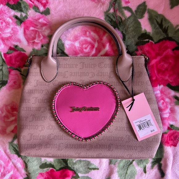 Juicy Couture | Bags | Juicy Couture Pink Heart Satchel | Poshmark